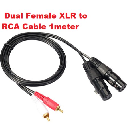Dual Female XLR to RCA Cable Heavy Duty 2 XLR Female to 2 RCA Male HIFI ...