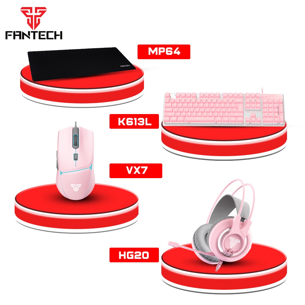 Fantech Bundle 4in1 Gaming keyboard, Mouse pad, Headphones, Mouse pad (K613L+VX7+HG20+MP64 ...