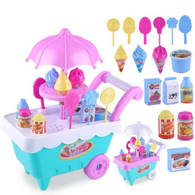 Children's house ice cream cart Xiaoling toy girl small cart candy cart ...