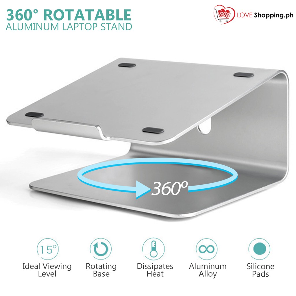 360 Rotation Aluminum Laptop Stand Heat Absorbent Laptop Dock (SQUARE ...