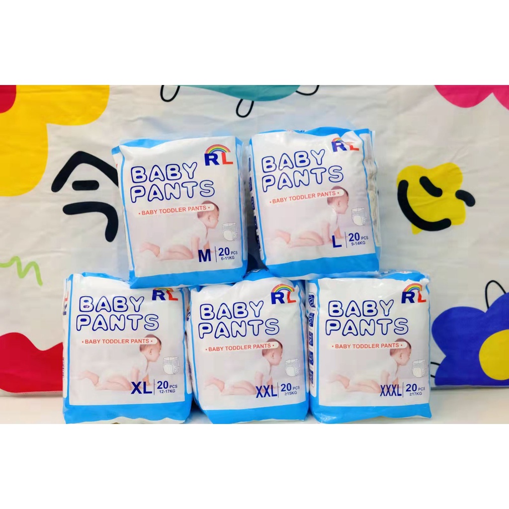RL Baby 50 PCS Diaper Pants Sizes M, L, XL, XXL, XXXL Ultra Thin Dry Breathable Diapers | Shopee ...