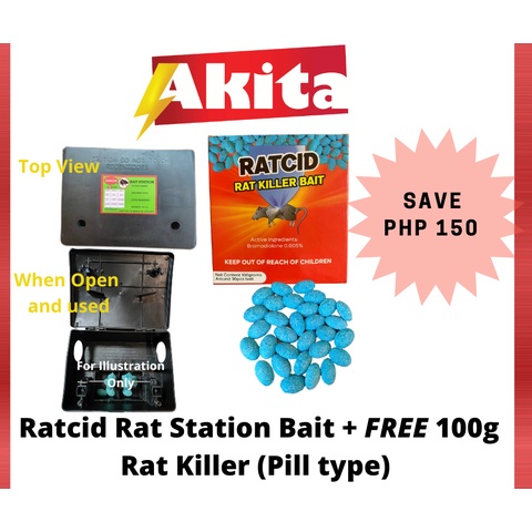 (Bundle) Rat Bait Station + FREE 100g Ratcid Rat Killer, Rat Poison ...