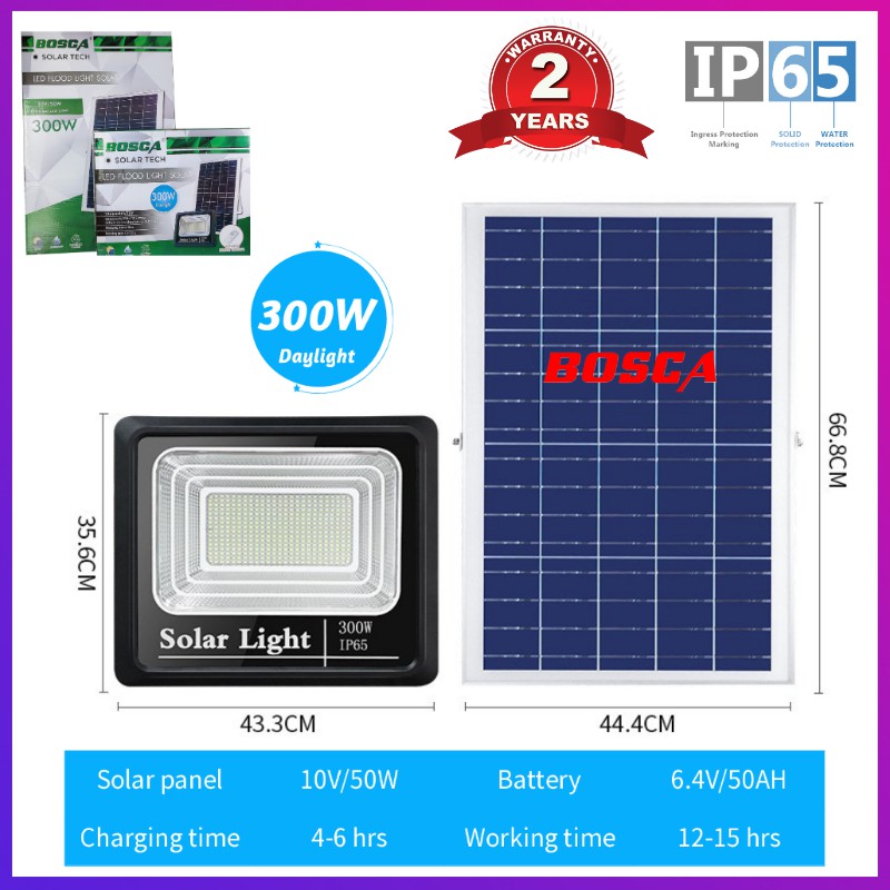 BOSCA 2 Year Warranty 300W Solar Led Outdoor Flood Light Street Lamp ...
