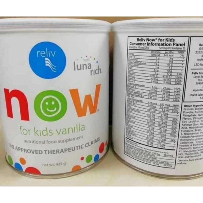 100% legit! Reliv Now For Kids Chocolate and Vanilla Flavor 454g ...