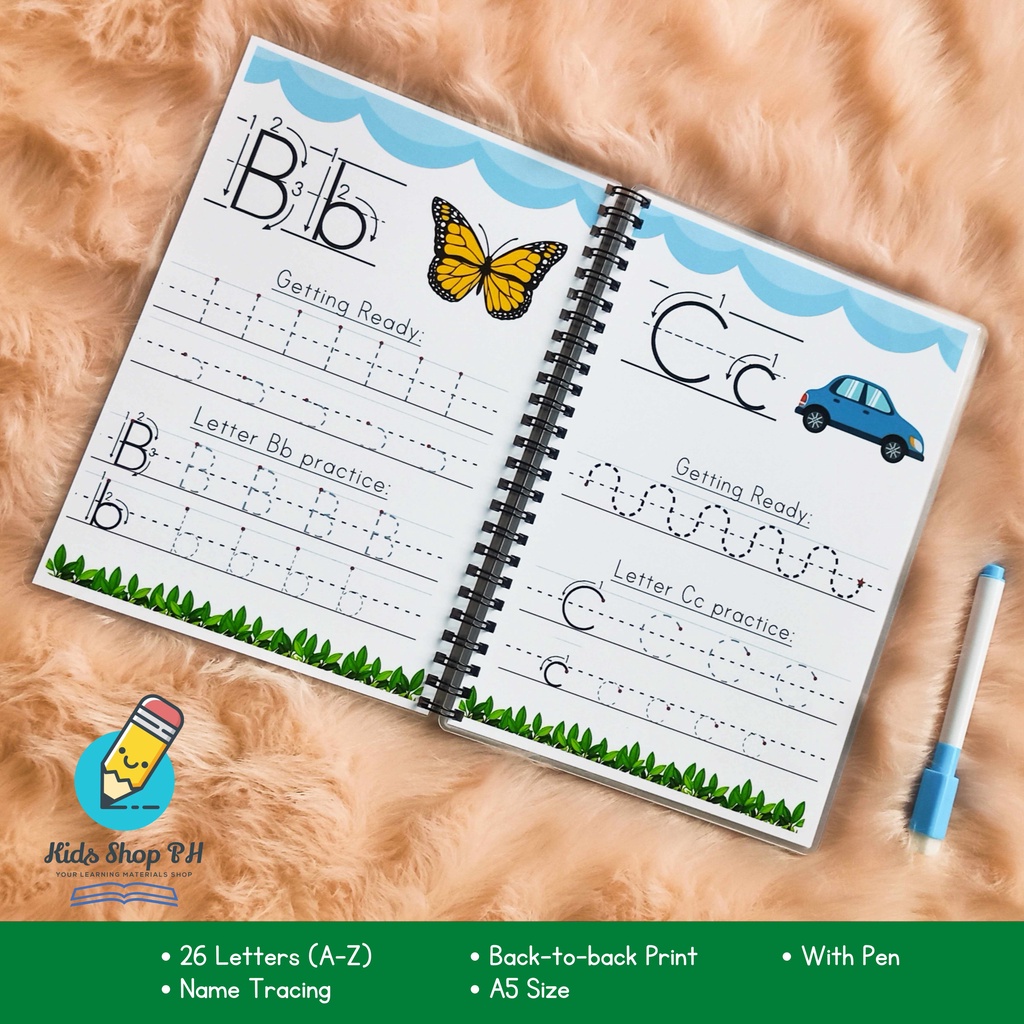 (Laminated) Reusable Alphabet Tracing Practice Notebook | Shopee ...