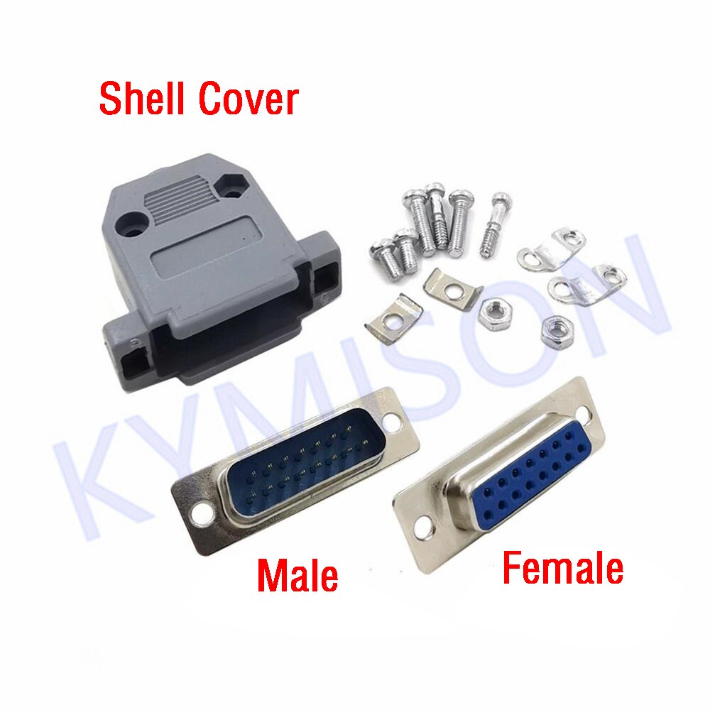 10PCS RS232 DB15 15 Pin Female/Male 2Rows Solder Type Plug D-SUB Male ...