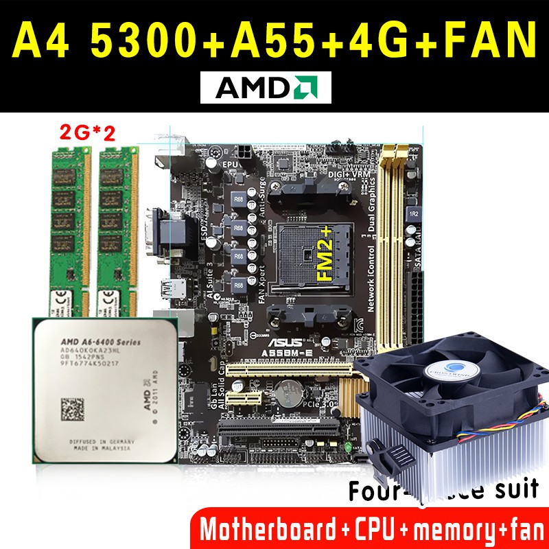 AMD A4 5300 slot FM2 3.4GHz CPU/A4 6300/A6 6400K + A55 FM2/FM2 ...