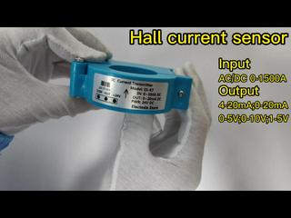 Hall Open Loop Current Signal Transducer DC Current Sensor 0-1500A Input 4-20mA 0-10V Output ...