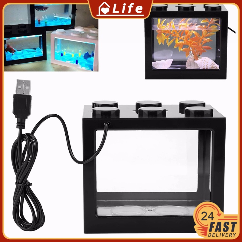 Mini Fish Tank Betta fish Mini Aquarium Fighting Cylinder Desktop ...