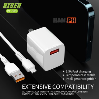 Bisen BC889 22W QC3.0 Fast Charger With Cable For USB Type C Micro ...