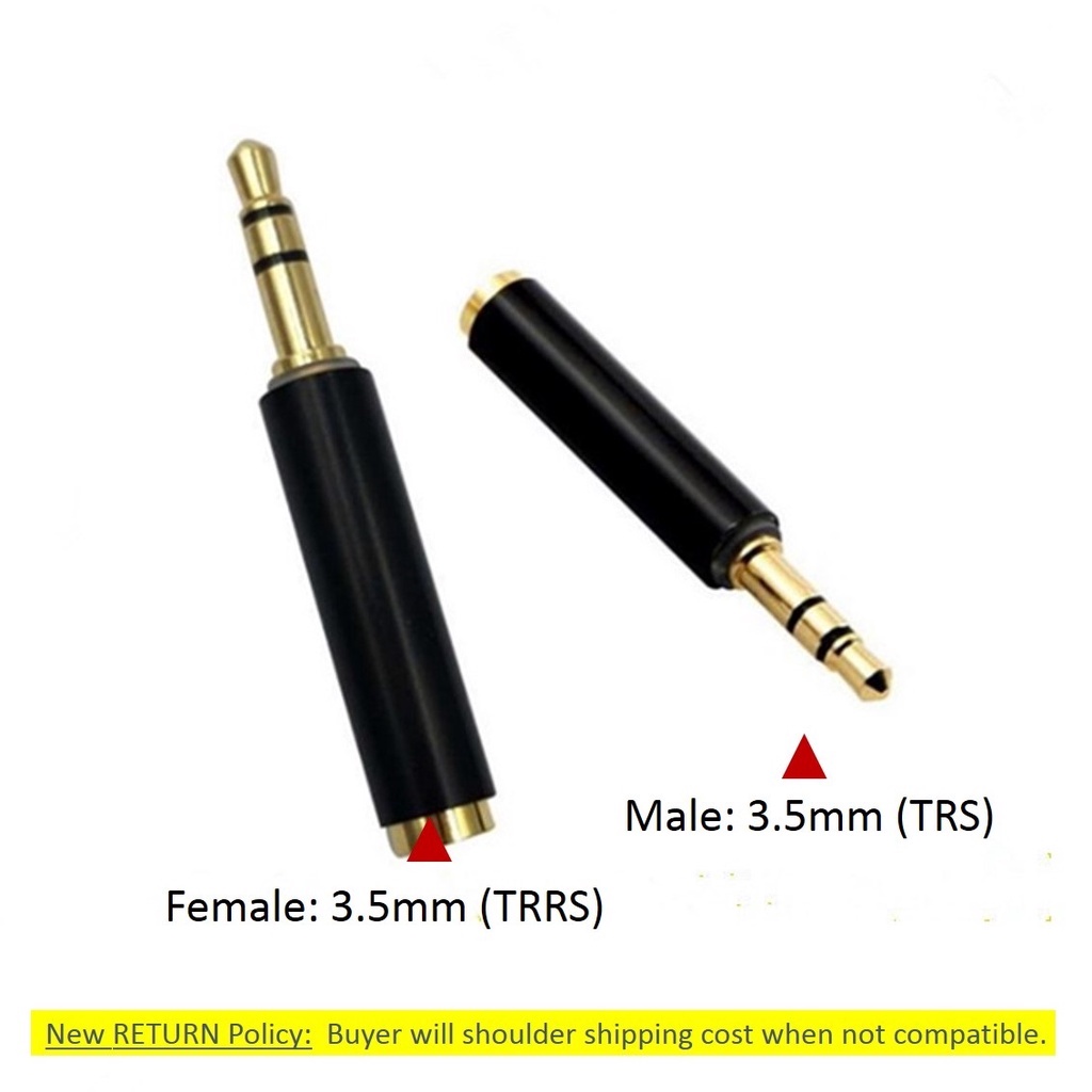 3.5mm TRS Male to TRRS(4 poles) Female Audio Adapter | Shopee Philippines