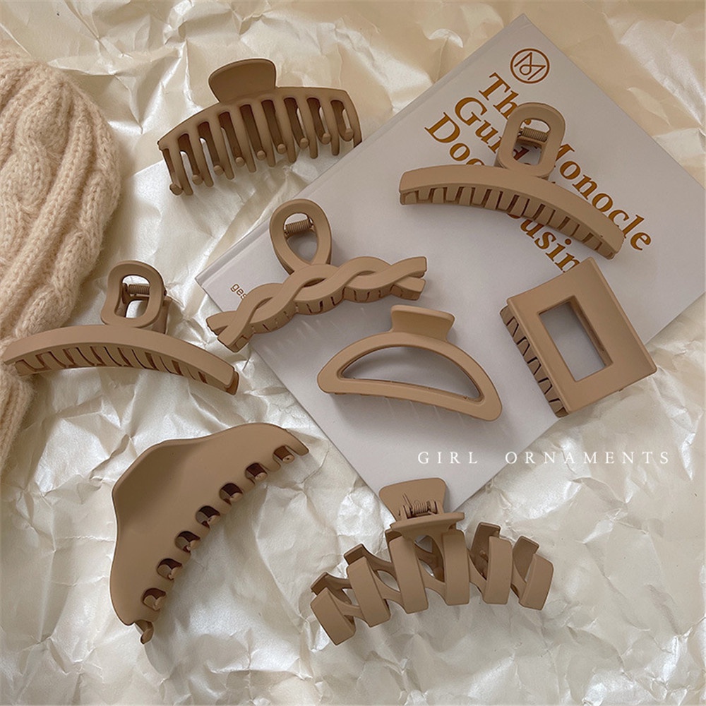 YOUJ New Creamy Color Frosted Grab Hairclip Simple Hair Clip for Women ...