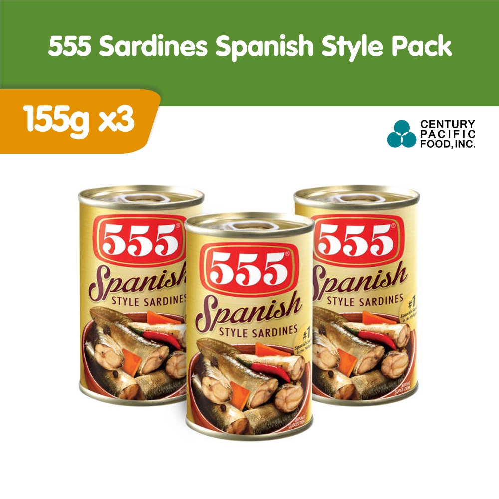 555 Sardines Spanish Style 155g Pack of 3 | Shopee Philippines