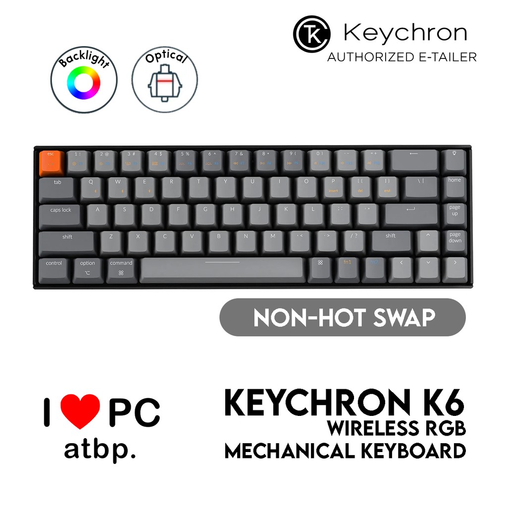 Keychron K6 Wireless Mechanical Keyboard (65% Layout, Wired/Bluetooth ...
