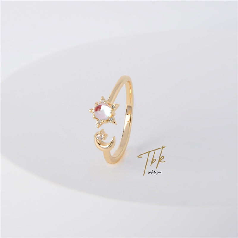 TBK 18K Gold Cubic Zirconia Ring Accessories For Women 25R | Shopee ...