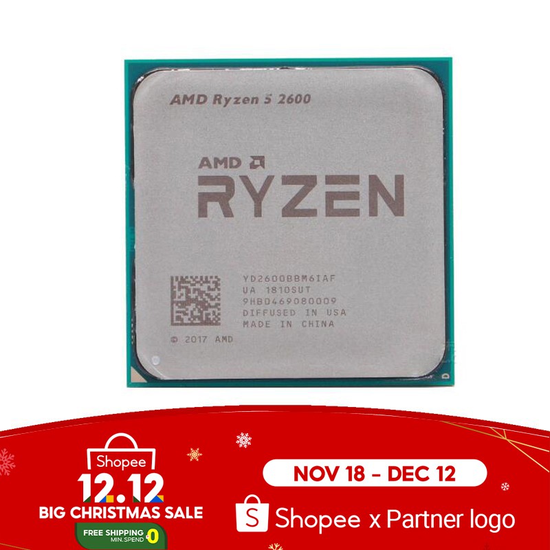 AMD second generation ryzen 5 2600 6 core processor Desktop PC chip CPU ...
