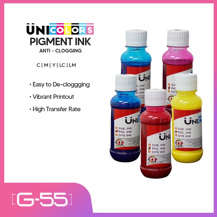 UNICOLORS PIGMENT INK FOR INKJET PRINTER (C | M | Y | LC | LM) | Shopee ...
