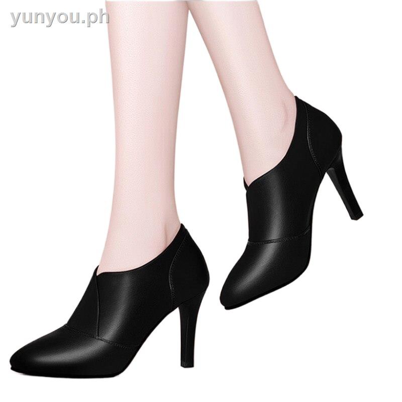 Women Classic High Quality Black Short Heel Shoes Lady Cool Autumn ...