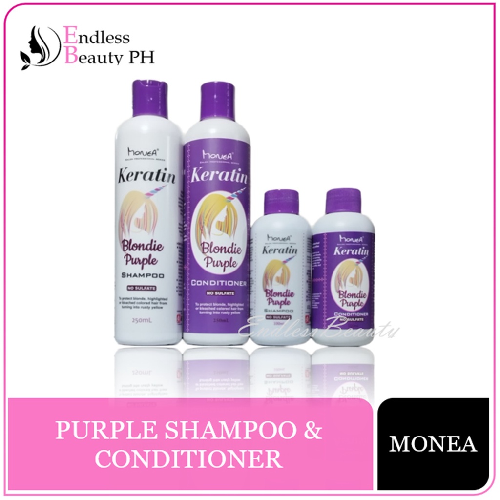 Monea Keratin Purple Shampoo & Conditioner 250ml | Shopee Philippines