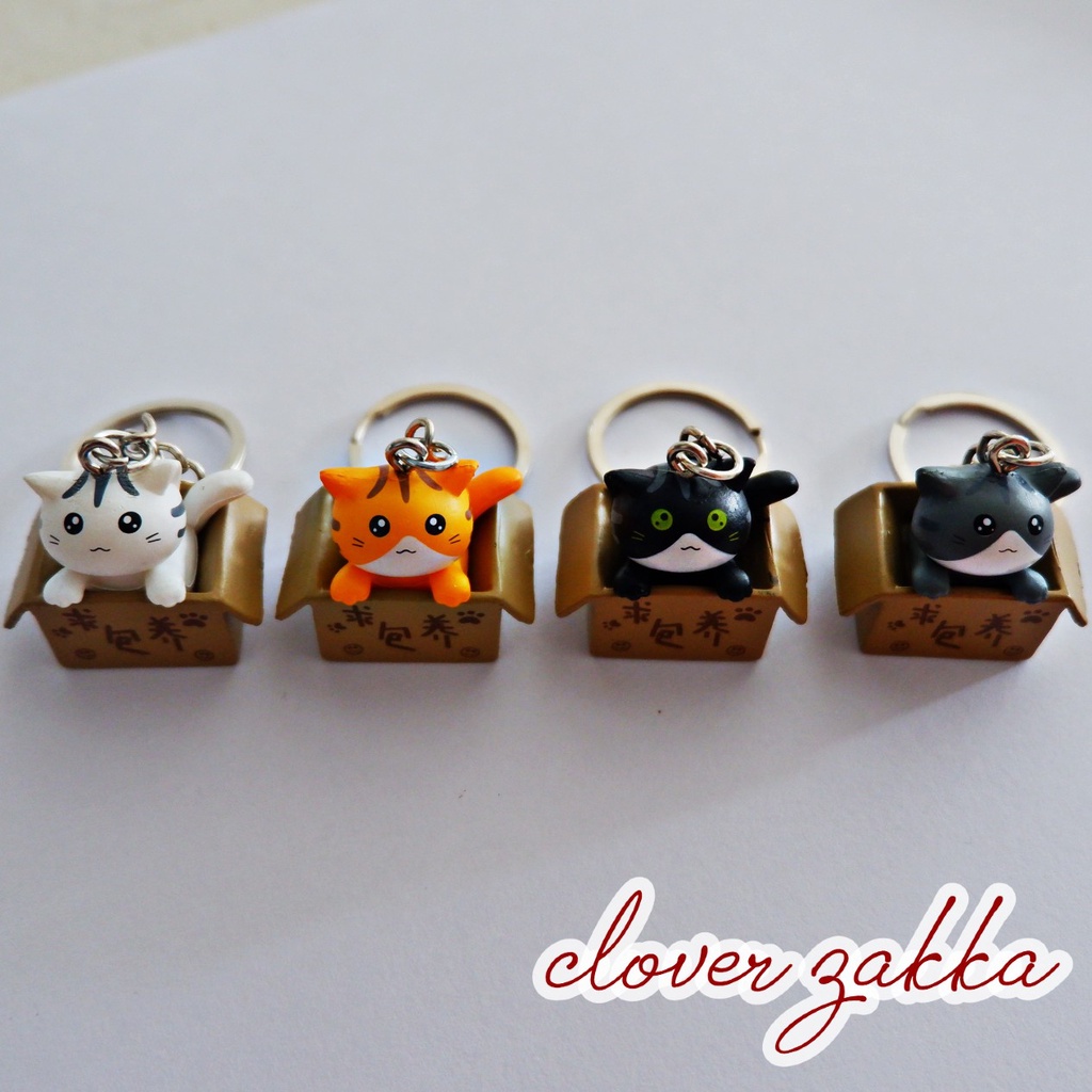 [Keychain] [4 designs] Bagchain PVC Cute Kawaii Cat Neko Korean ...