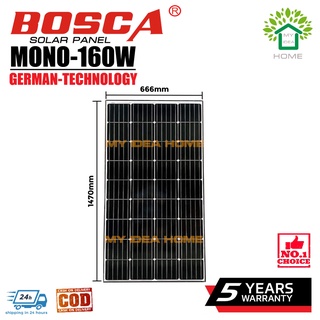 BOSCA 5 Year Warranty 160W Solar Panel Mono 160 Watt 12 Volt Pv Solar ...
