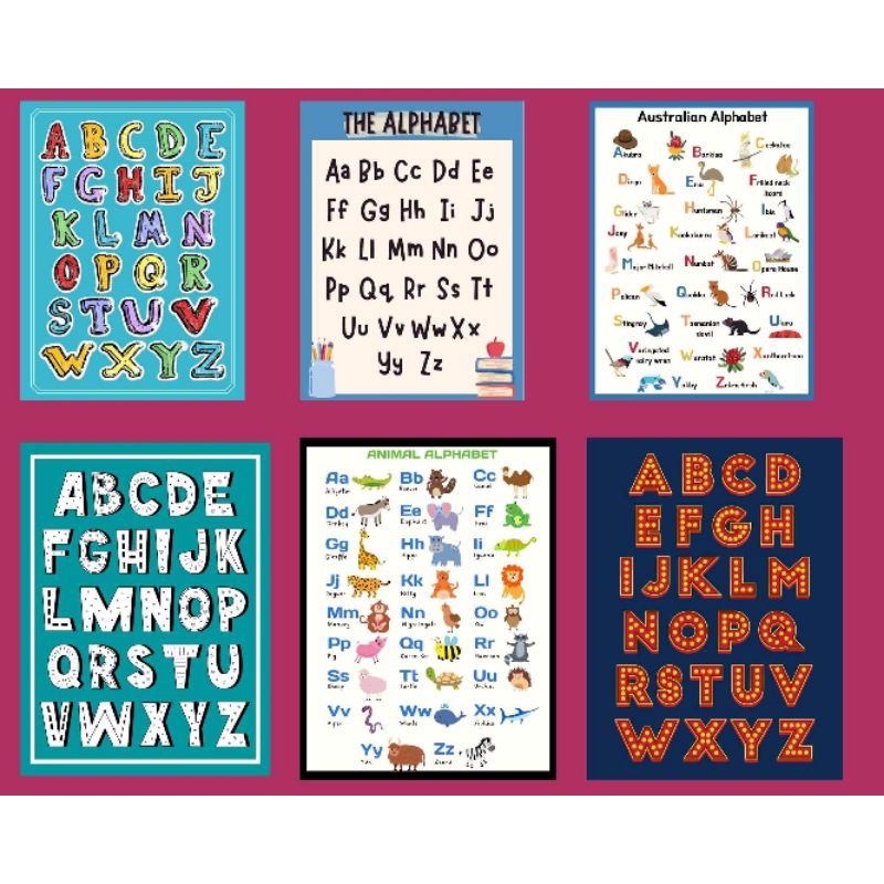 LAMINATED ALPHABET CHART A4 SIZE | Shopee Philippines