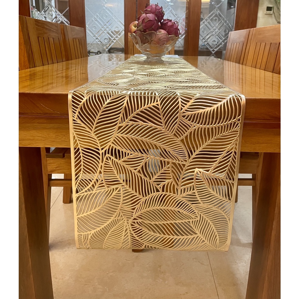 THS High-Quality Leaf PVC Table Runner - 6 seaters (35 X 180 CM ...