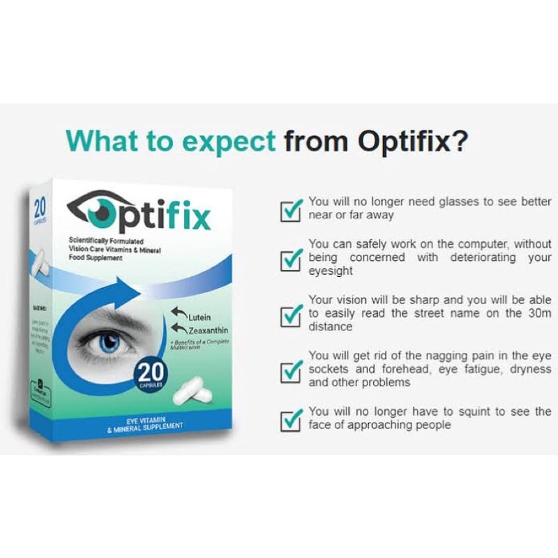 Optifix Regain your Sharp Vision 20 Capsules presyo ₱1,309