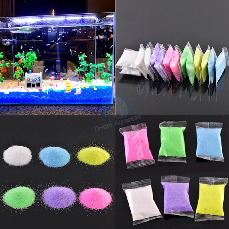 Aquarium Colorful Quartz Sand Miniature fish Tank Colored bottom sand ...
