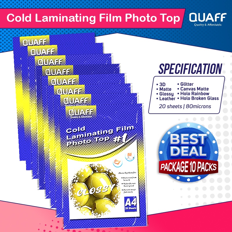 (Promo Bundle) 10packs QUAFF Photo Top A4 Cold Laminating Film | Shopee ...