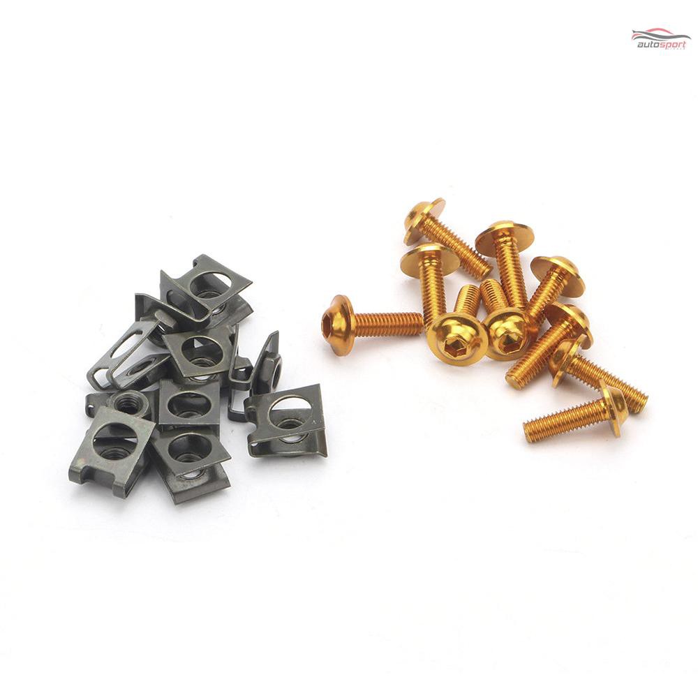 10Pcs Motorcycle M6 6mm Fairing Bolts Kit Spire Speed Fastener Clip ...