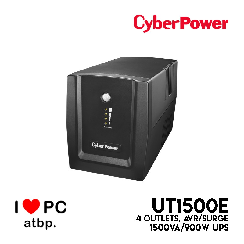 CyberPower UPS 1500VA/900W (UT1500E, 4 Outlets, AVR/Surge, Network ...
