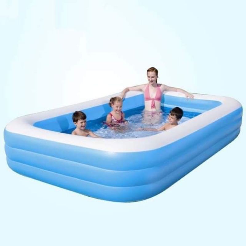 SJW Home Inflatable Pool BIG Kiddie Inflatable Outdoor Above Ground ...
