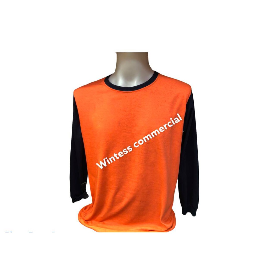 DPWH long sleeves neon orange and navy blue combination | Shopee ...