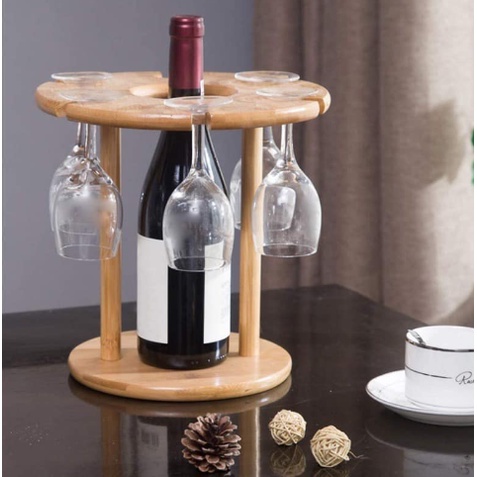 Durable Wooden Wine Champagne Glass Hanging Drainer Drying Rack Wine ...