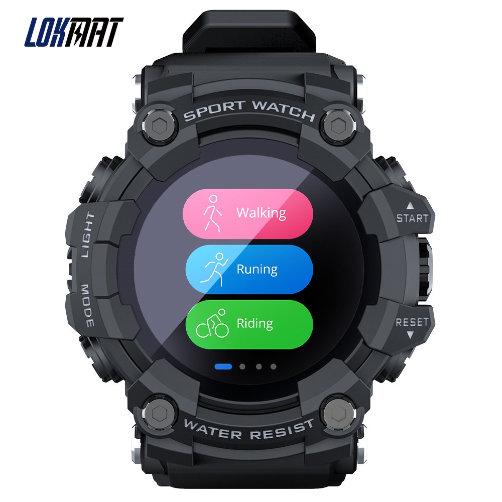 LOKMAT ATTACK Touch Screen Fitness Tracker Smart Watch Men Heart Rate ...