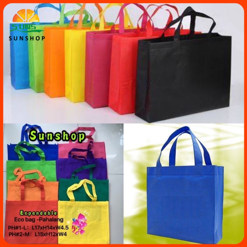 20pcs Eco bag Hand bag Expandable Plain reusable tote bag Non-woven ...