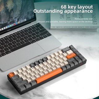 ZIYOULANG T8 RGB 68 Keys Mechanical Keyboard Type-C Wired Gaming ...
