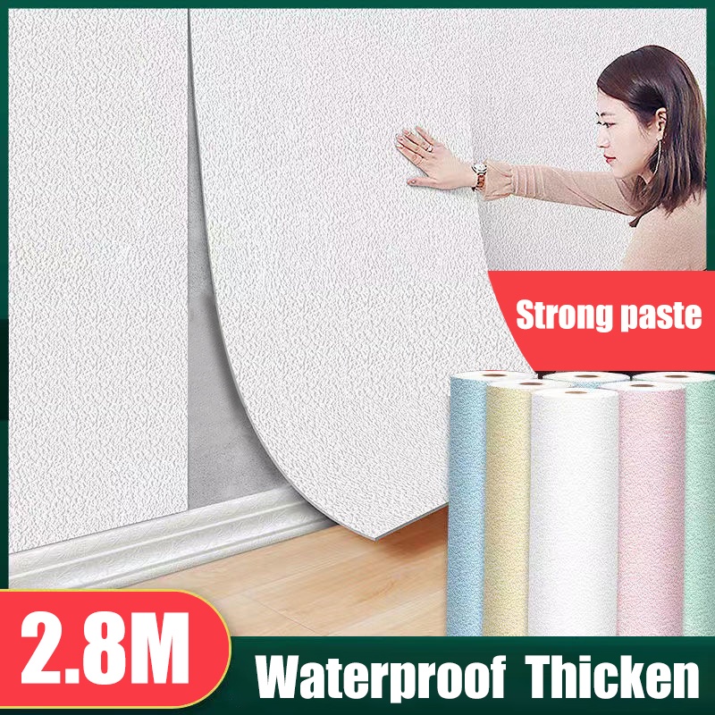 2.8m*0.5m*2.5mm 3D Linen Wallpaper PE Foam Waterproof Anti-collision ...