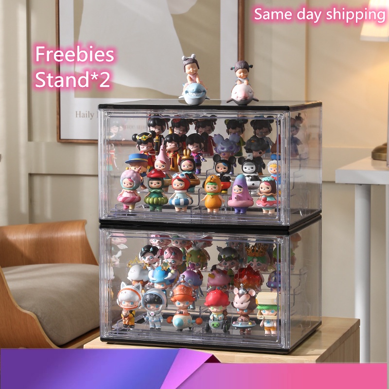Collapsible Acrylic display case collections stackable storage box ...