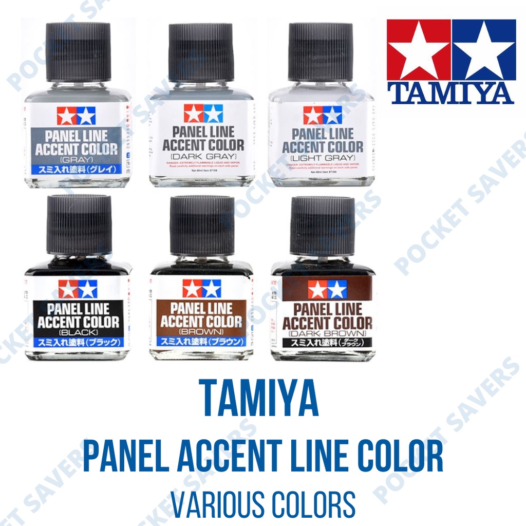 TAMIYA Panel Line Accent Color 40 ml (Various Colors, Enamel Paint ...