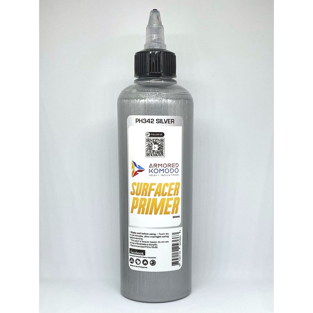 Silver Primer PH342 250ml Armored Komodo Airbrush Hobby Paint | Shopee ...