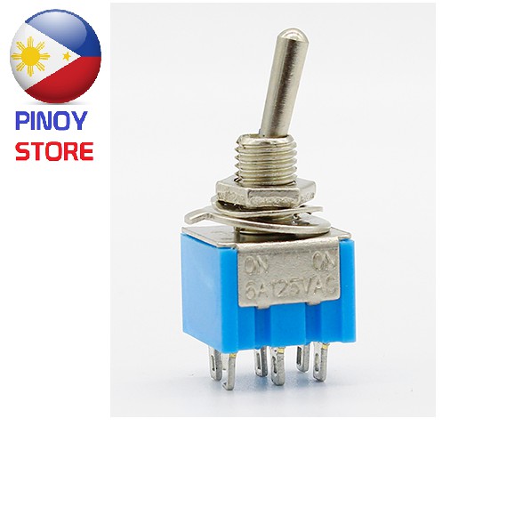 DPDT toggle switch 6-Pin ON-ON Mini 6A miniature panel mount threaded ...