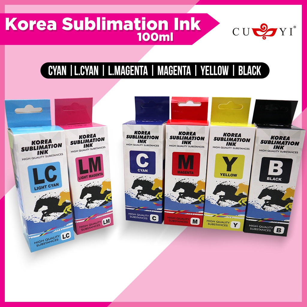 CUYI Korea Sublimation Ink for EPSON 100ML (6 Colors) | Shopee Philippines