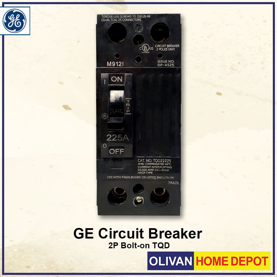 GE Original Circuit Breaker Bolt On Type 2 Pole TQD 125 Ampre/200 Ampere/225 Ampere | Shopee ...