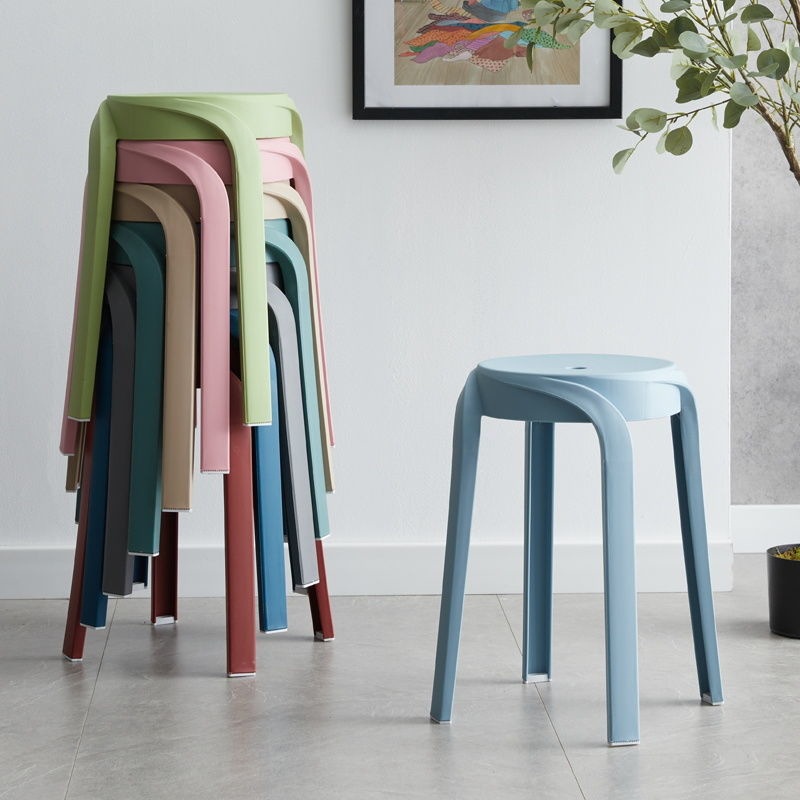 Dailyhome Nordic Round Stool Stackable Unique Whirl Design Chair ...