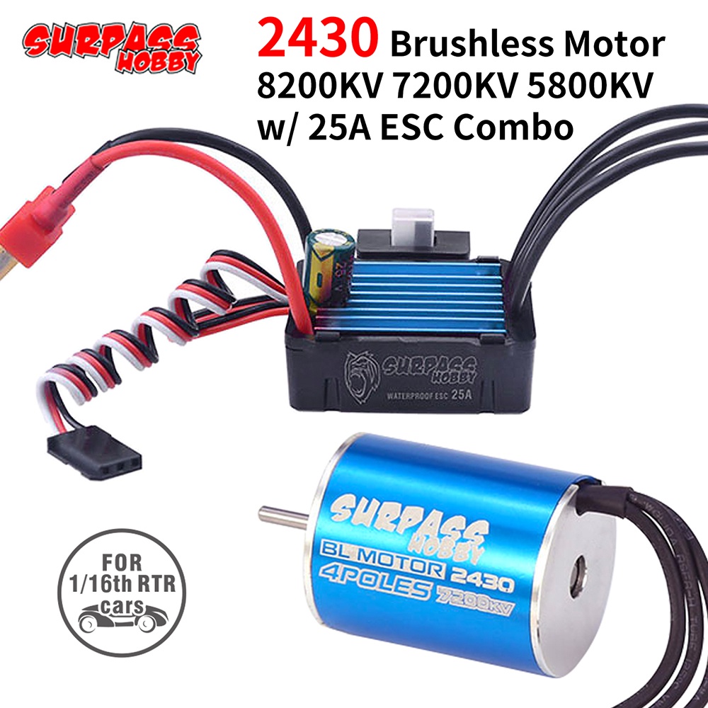 Surpass Hobby 2430 7200KV Motor& 25A Brushless ESC Brushless Motor ...