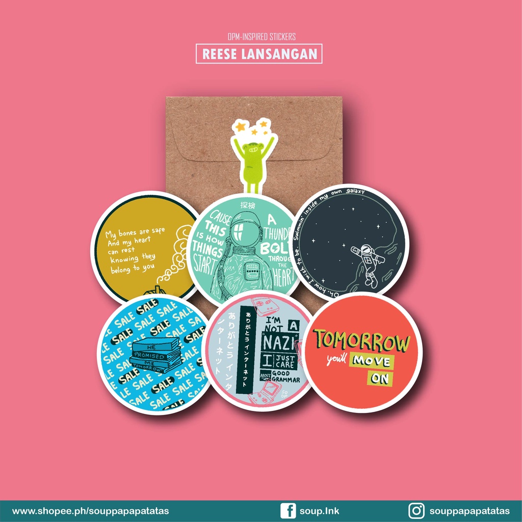 REESE LANSANGAN STICKER PACK, vinyl die cut stickers in waterproof ...