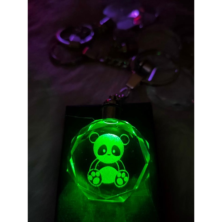 LED Crystal Keychains BTS Tinytan SB19 AOT Avengers logo Panda Luffy ...