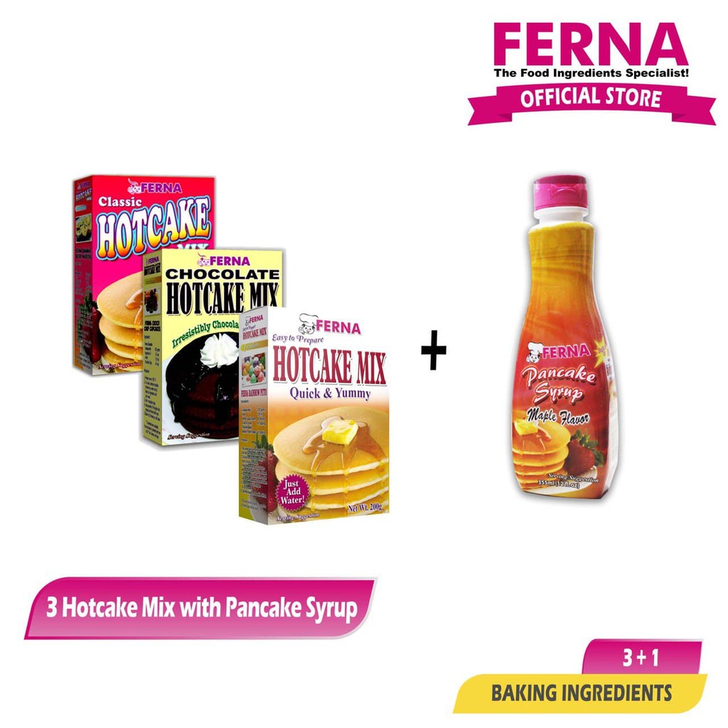 Ferna Hotcake Premix 3 Flavors with Maple Syrup ( Bundle promo ...